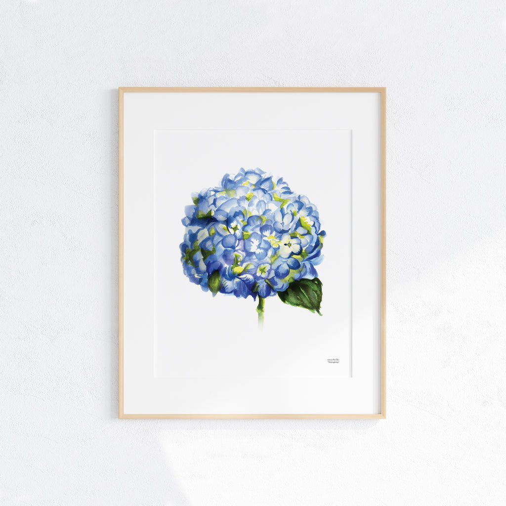 Blue Hydrangea Watercolor