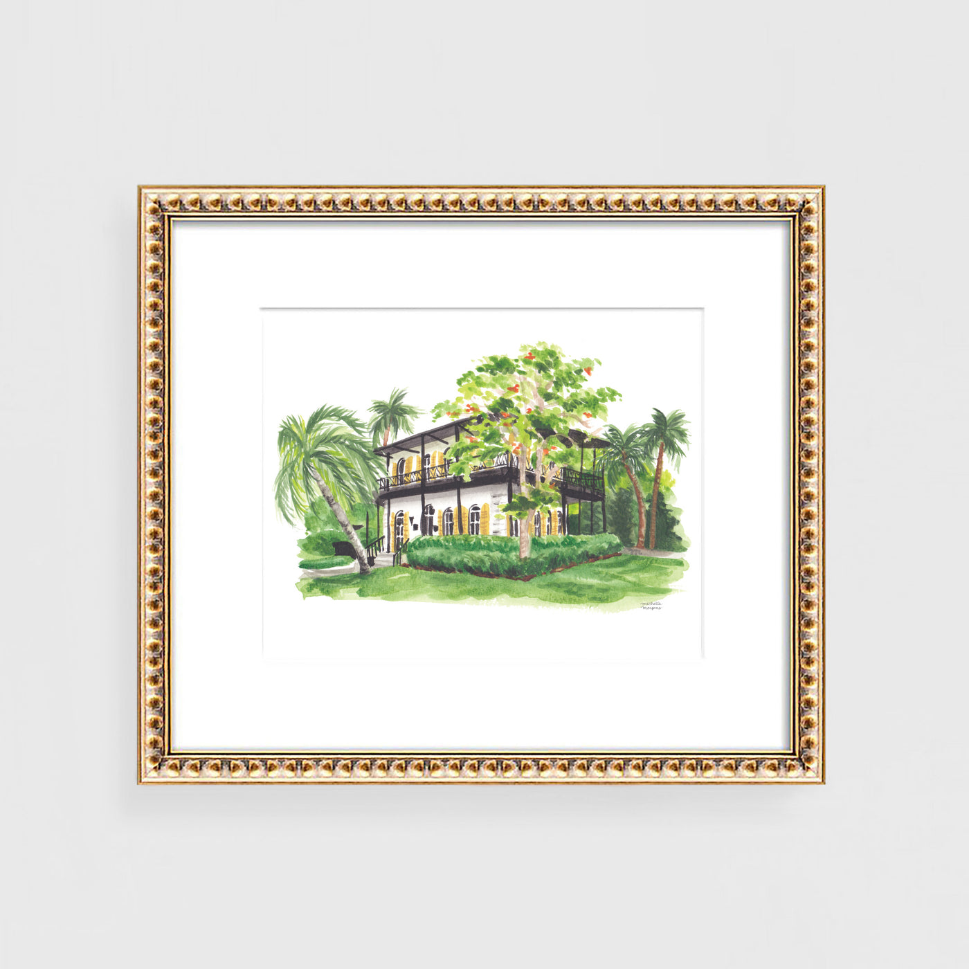 The Ernest Hemingway House & Museum Art Print Watercolor Painting