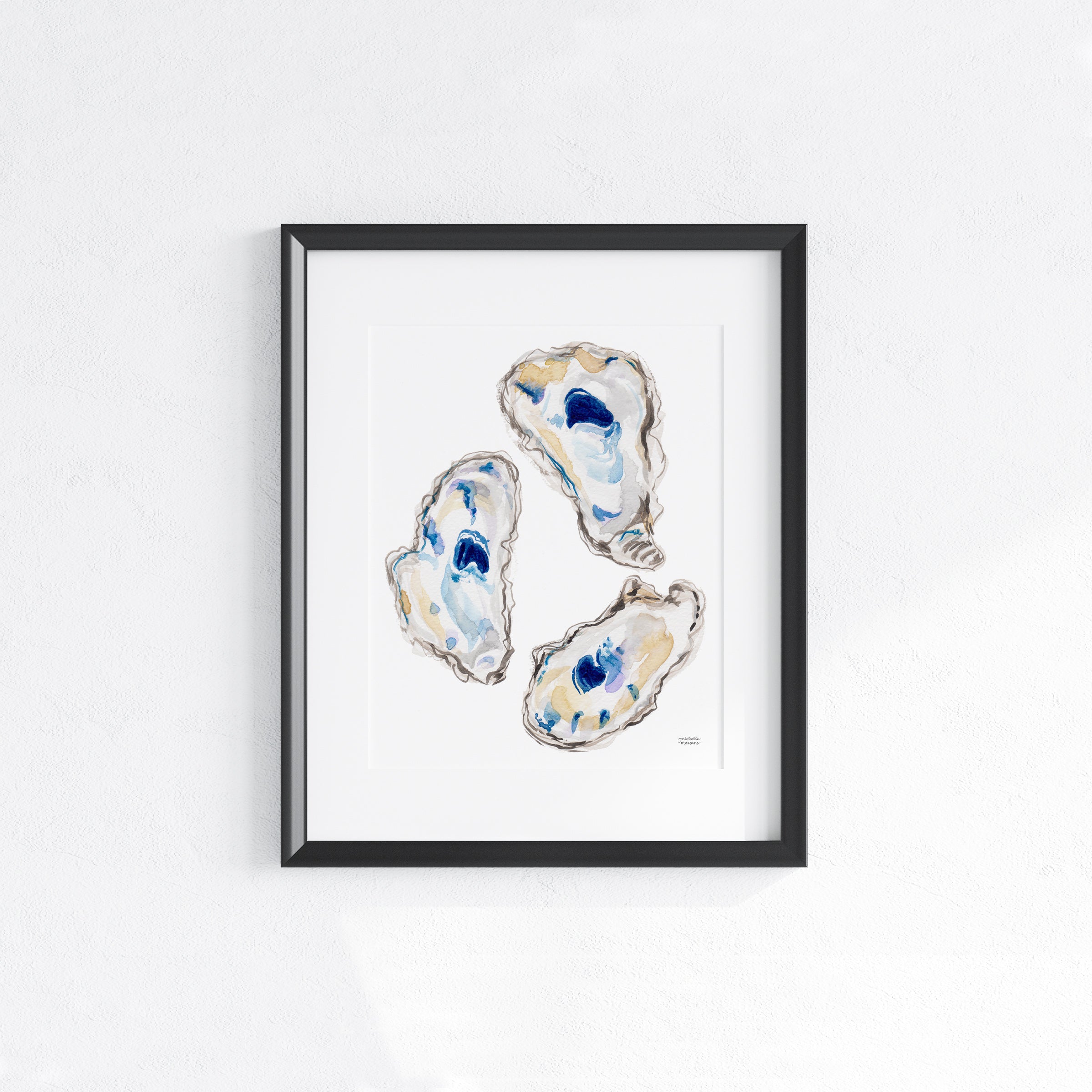 Watercolor Oyster Shells No. 3 Art Print | Watercolor Oyster Shells ...