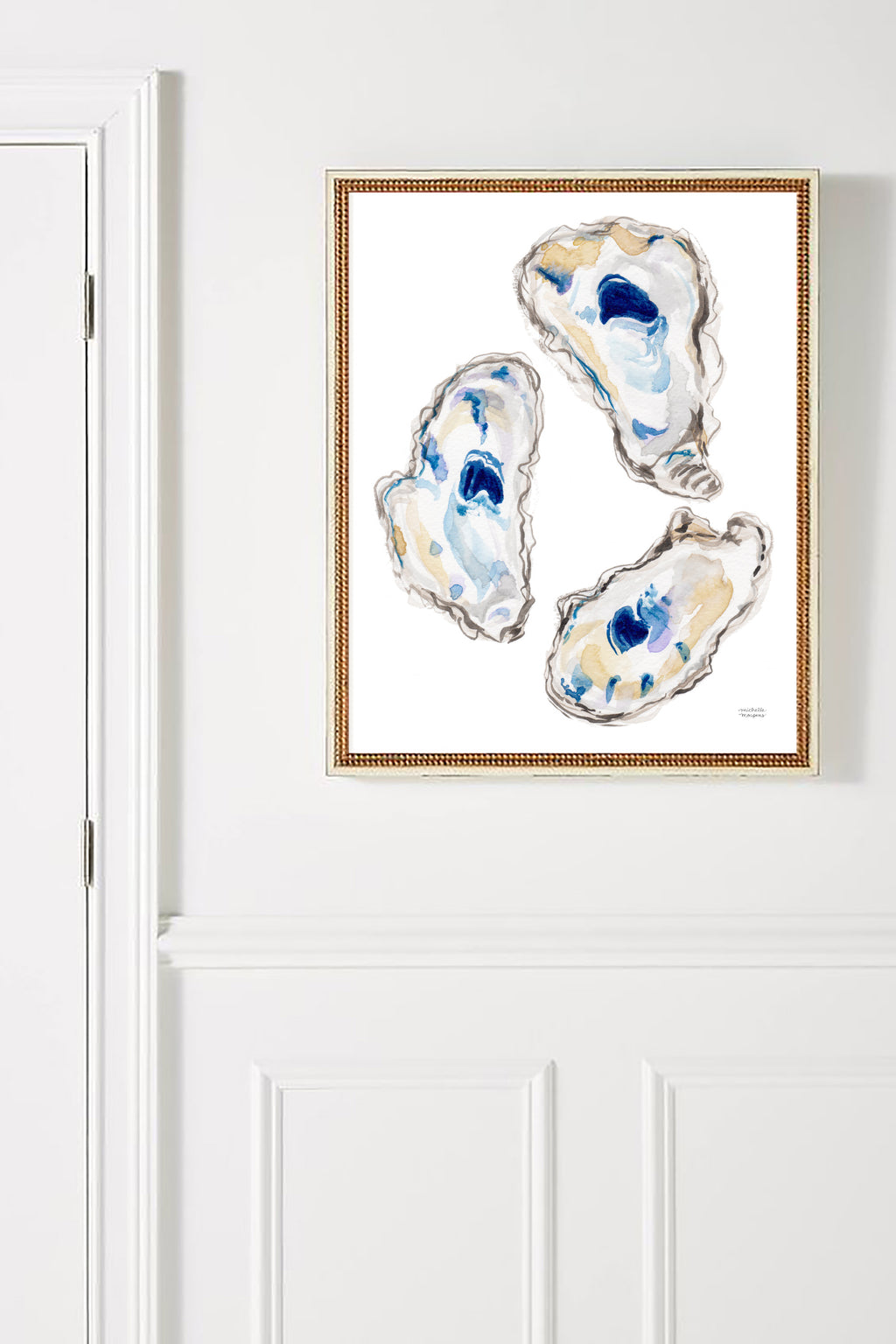 Watercolor Oyster Shells No. 3 Art Print | Watercolor Oyster Shells ...