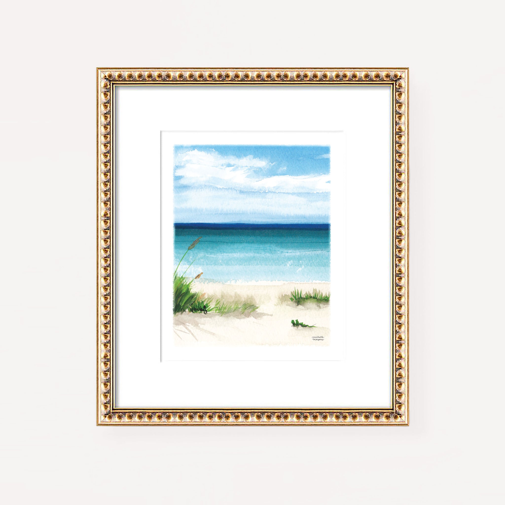 Beach Scene No2 Watercolor Art Print