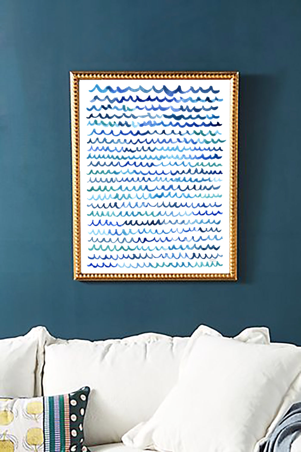 Waves Print | Watercolor Wall Art Print Waves by Michelle Mospens