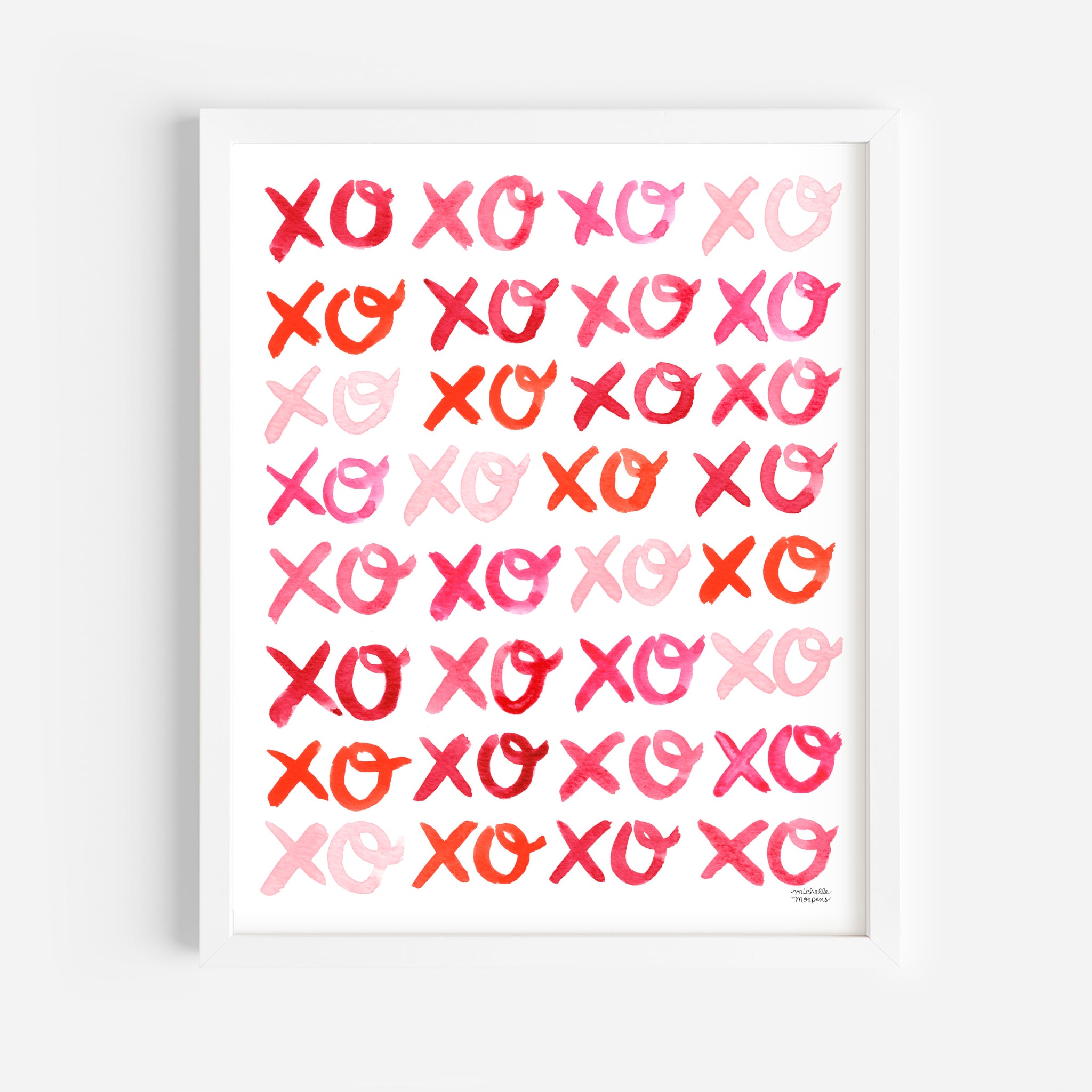 Watercolor xoxo Art Print | Love Valentine's Day Wall Art Print